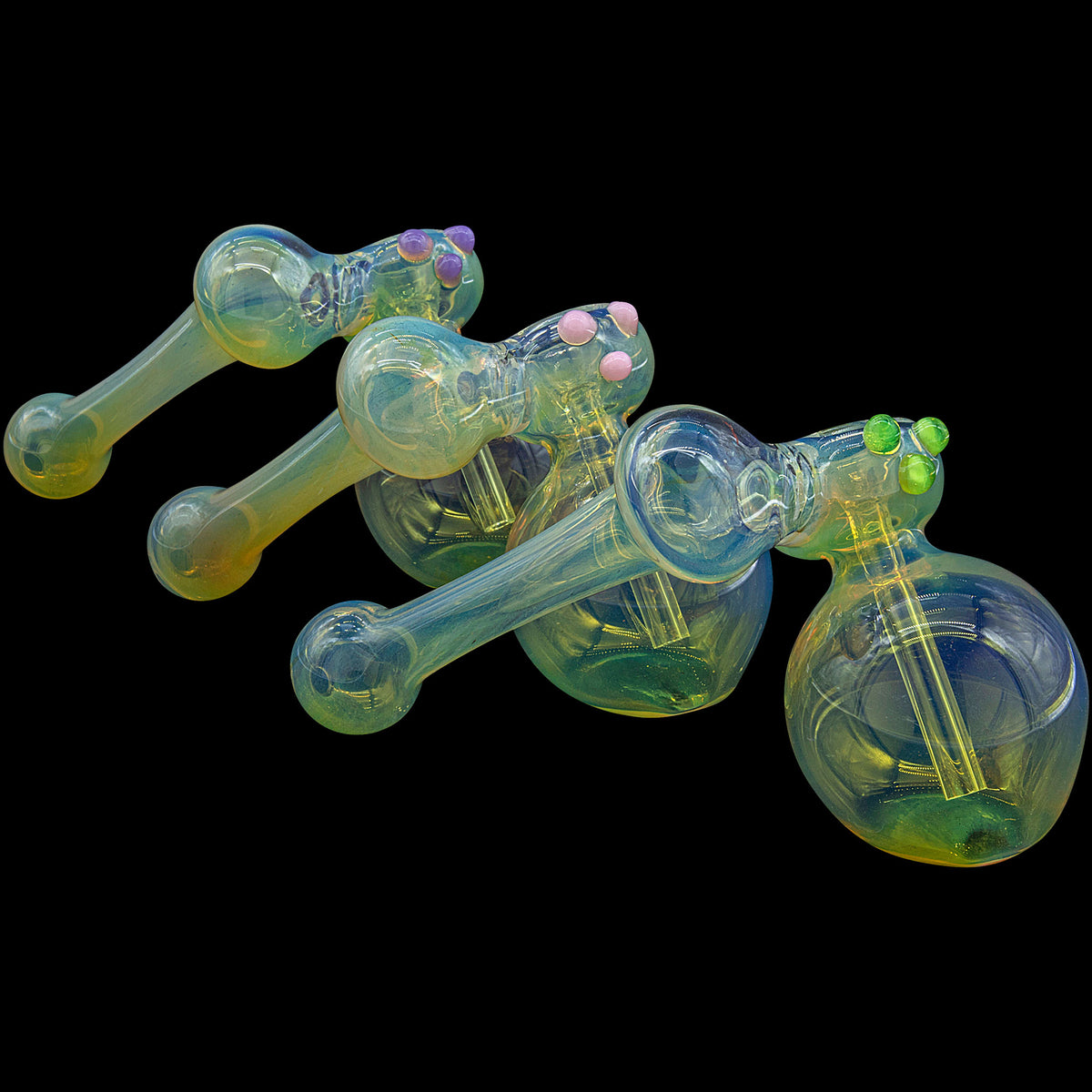 "Silver Sidecar" Fumed Hammer Sidecar Pipe (Various Colors) – LA Pipes