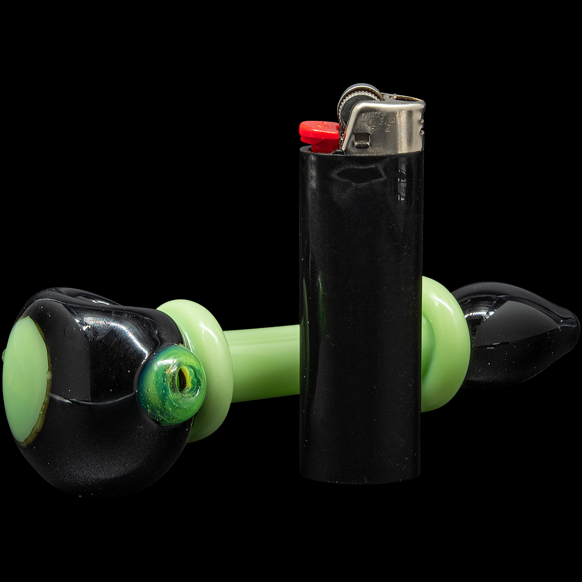 "Ray Gun" Green Slime Glass Spoon – LA Pipes