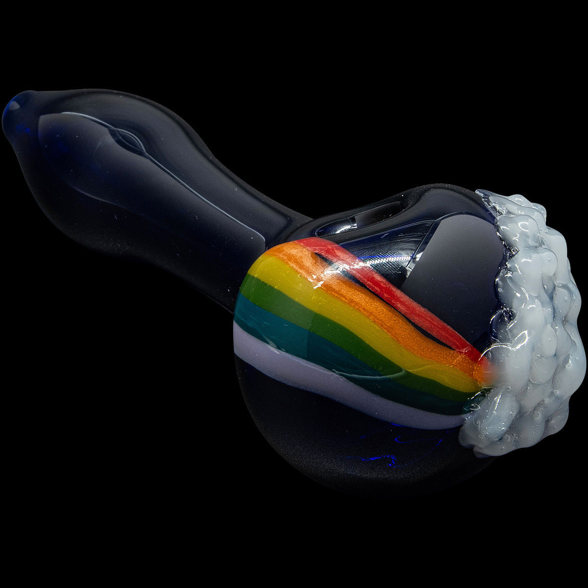 "Rainbows n Clouds" Cobalt Blue Glass Pipe – LA Pipes