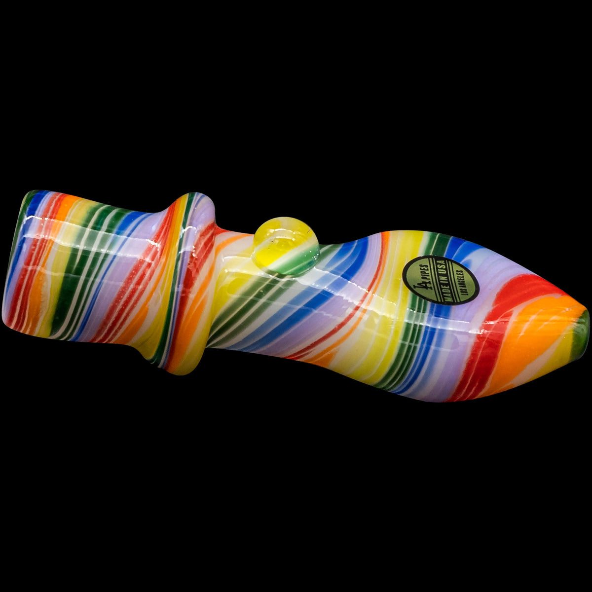 "Rainbow Tornado" Chillum Pipe – LA Pipes