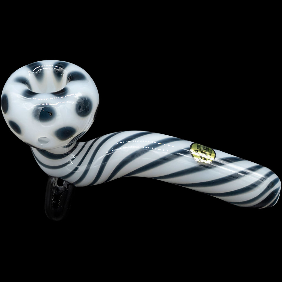 "Ivory Locks" Bone White Sitting Sherlock Glass Pipe – LA Pipes